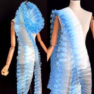 Sheer Pleated Ruffle, 12cm Wide 3D Folds Ruffle Organza, Designer ...