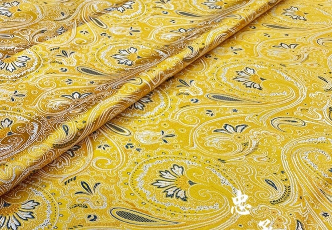 Chinese Silk Brocade Woven Damask, Paisley Phoenix Tail Pattern, Sewing ...