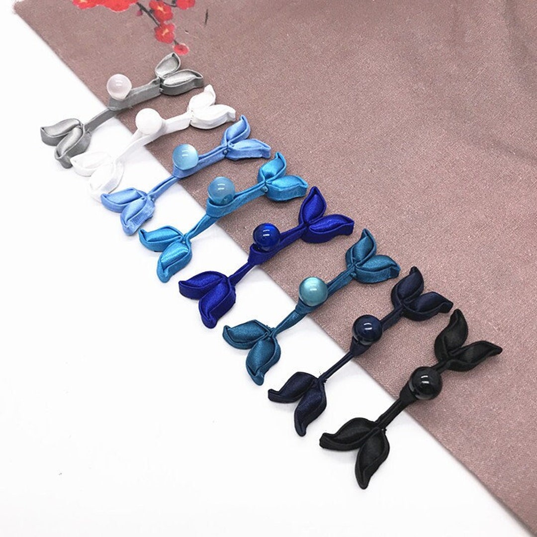 Handmade Satin Leaf Frog Buttons: Cheongsam Chinese Knot Closures - Etsy