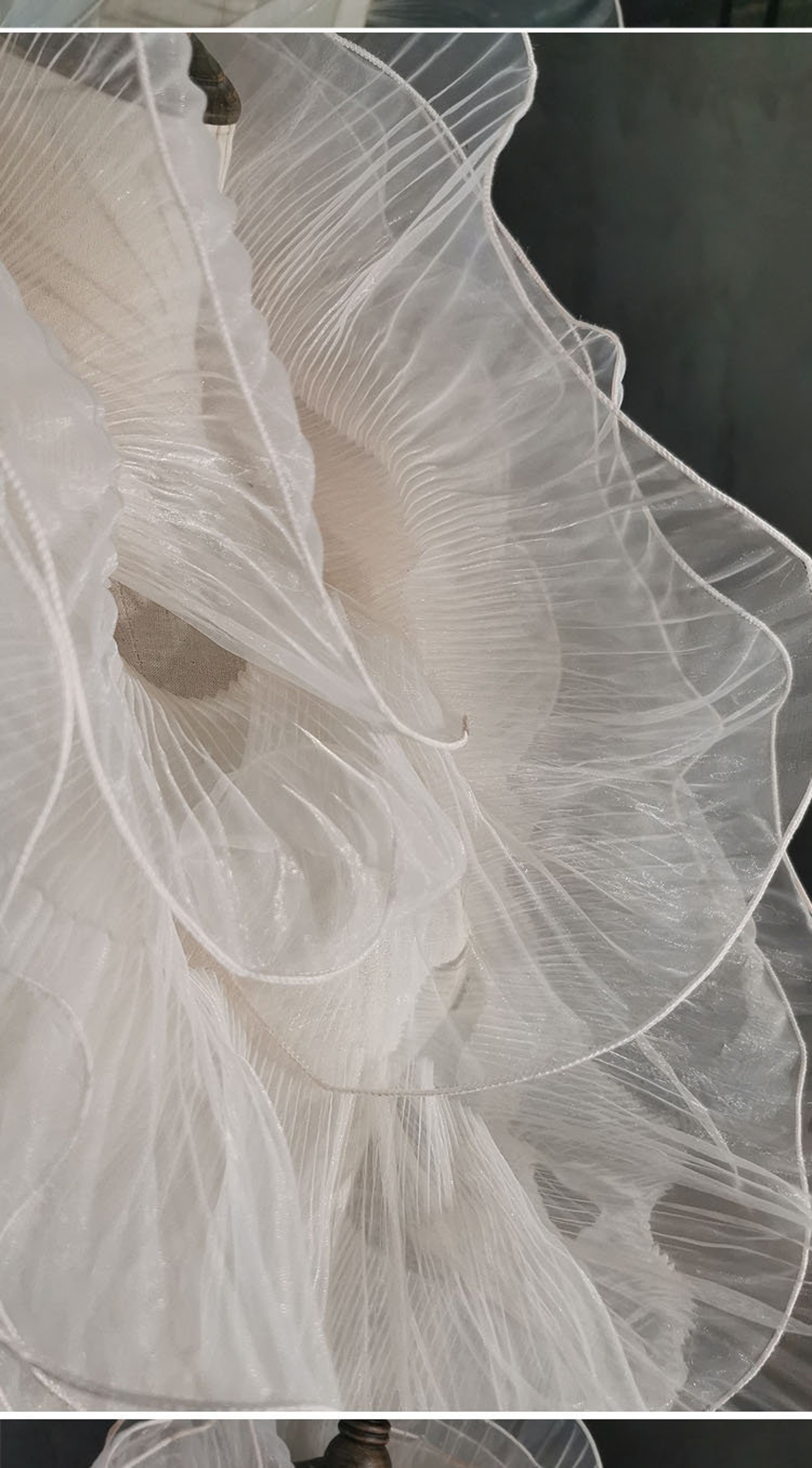 Sheer Pleated Ruffle 13cm Wide 3D Folds Ruffle Organza - Etsy