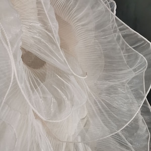 Sheer Pleated Ruffle, 13cm Wide 3D Folds Ruffle Organza, Designer ...