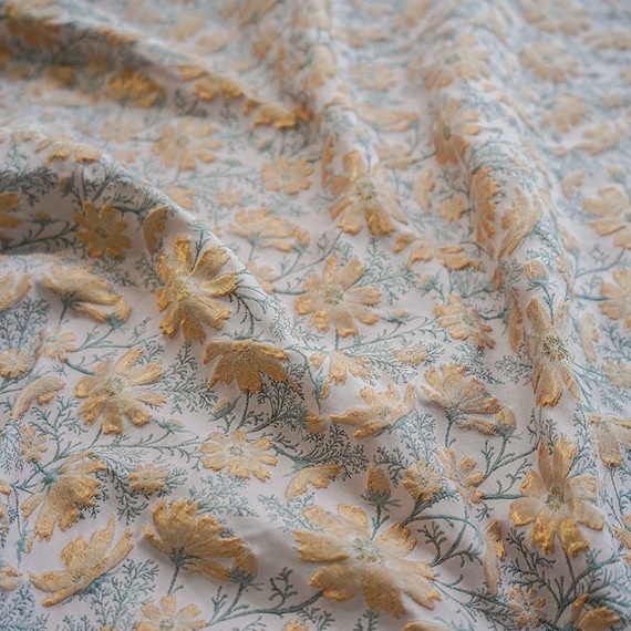 3D Jacquard Woven Fabric Floral Flower Pattern With Embossed - Etsy