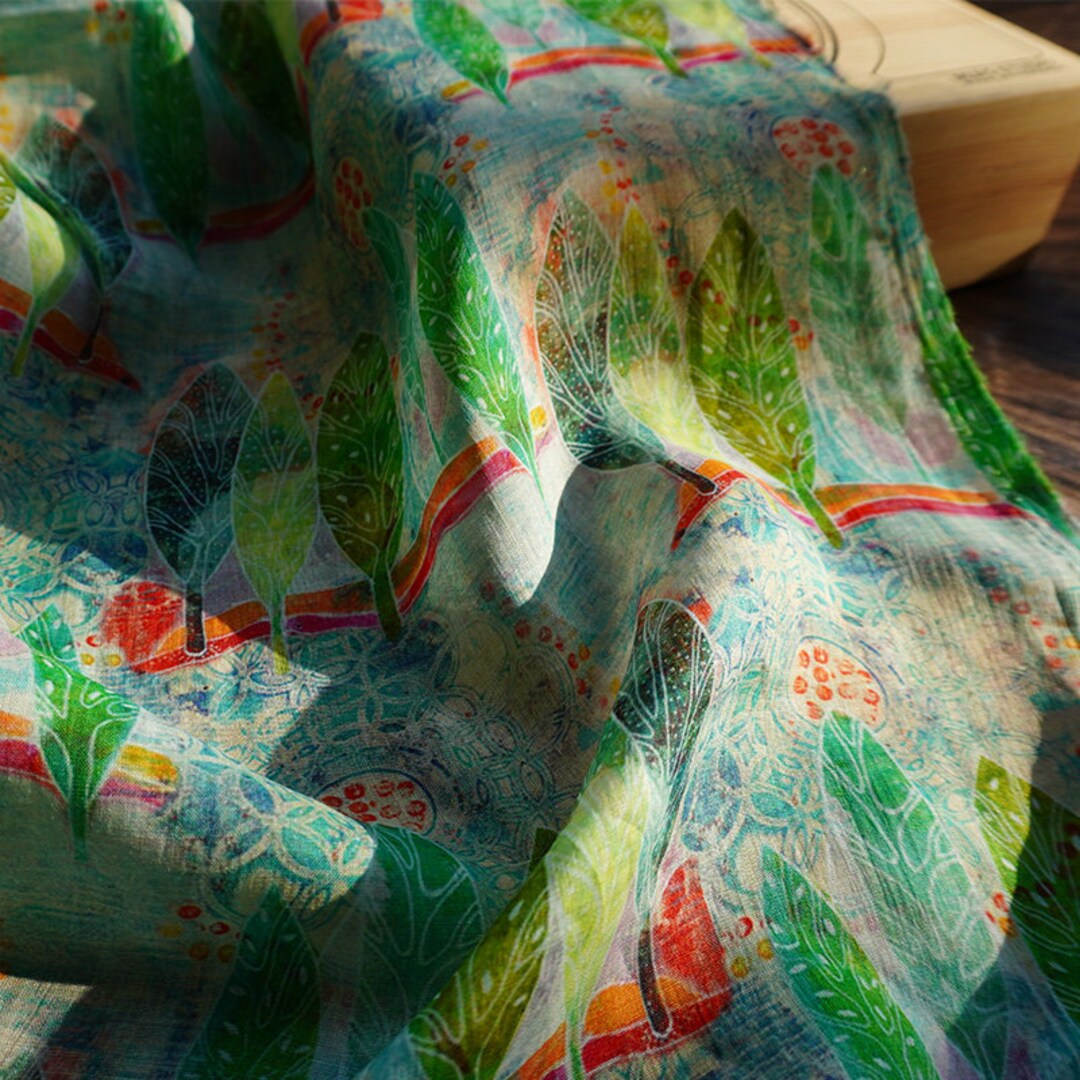 100% Ramie African Tropical Pattern for Dress & Home Textile, 55“W ...