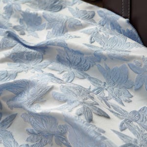 Light Blue Floral Jacquard Fabric: 3D Vintage Style, 63" Wide - Etsy