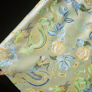 Filled With Dragons Jacquard Fabric, Designer Fabric, Prom Dress, 59"w ...