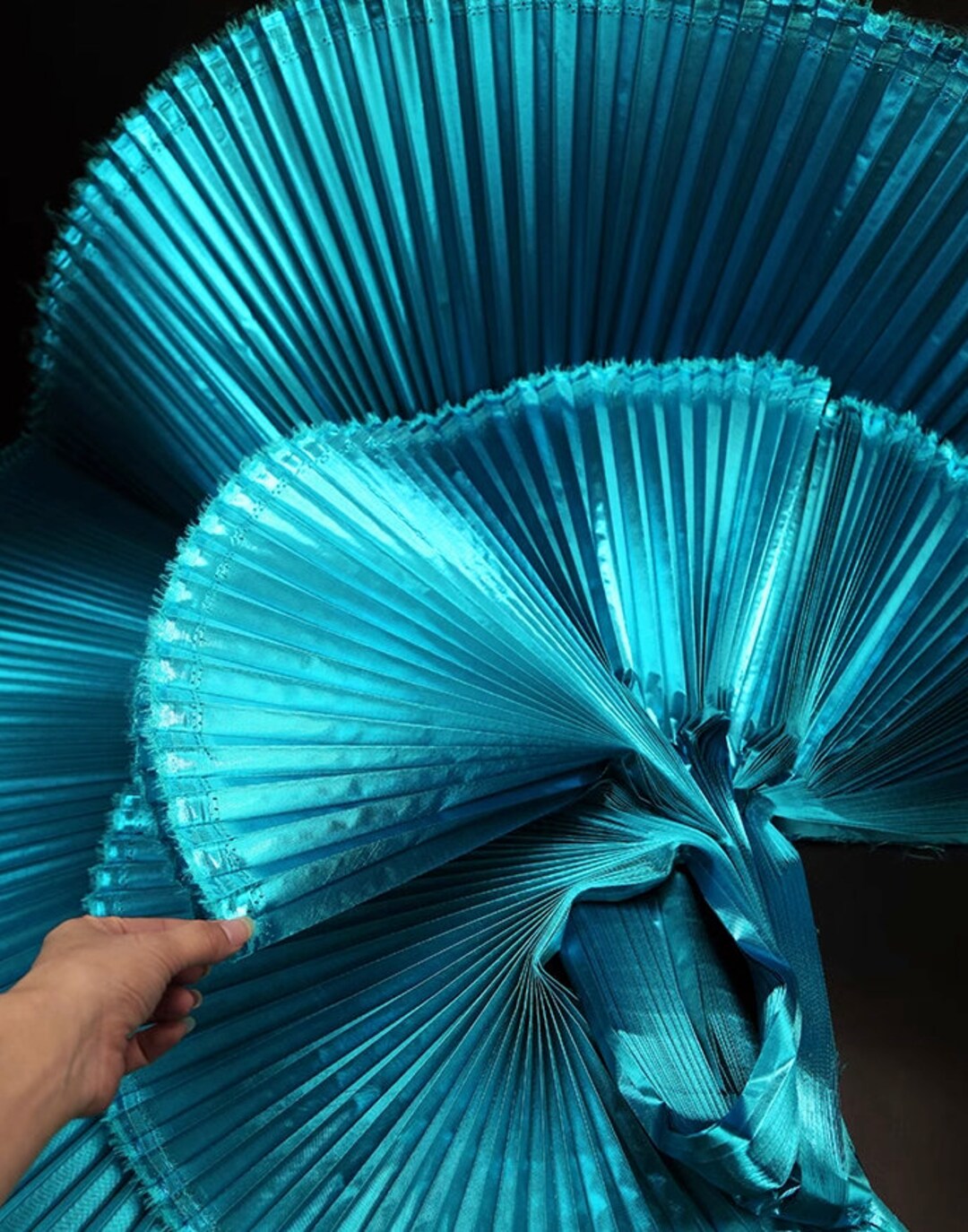 Metallic Gold Pleated Hard Yarn Fabric: 62" Wide Designer Material - Etsy