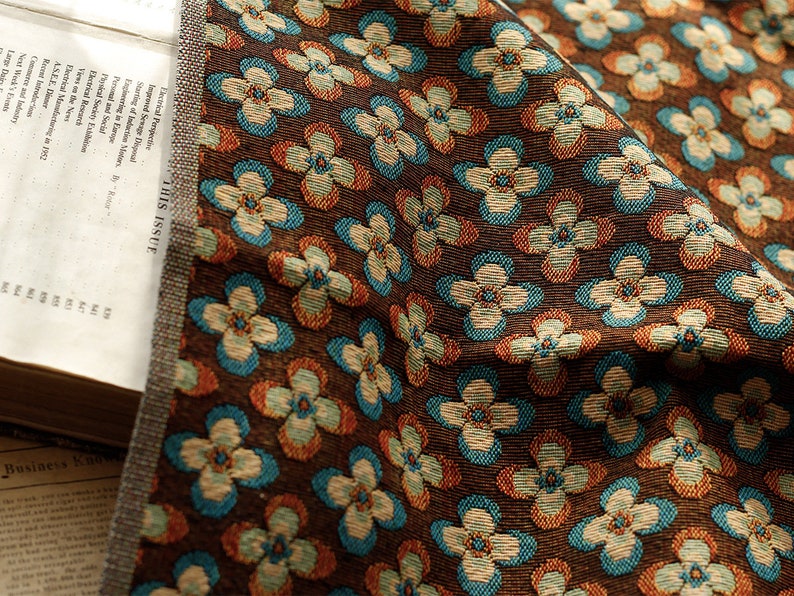 Floral Jacquard Upholstery Fabric: Victorian Edwardian Style, 59" Wide ...