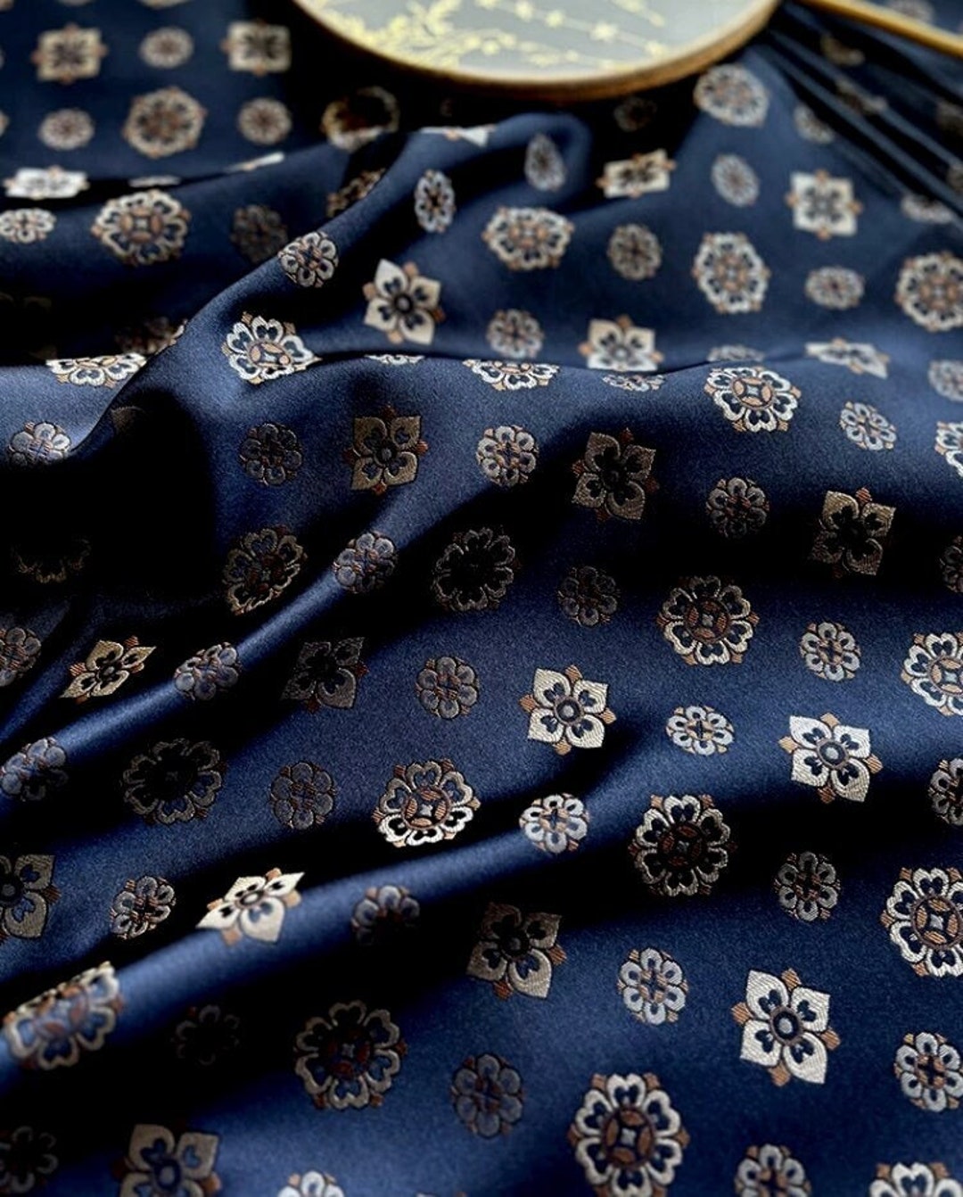 59"w Pipa Pattern of Tang Dynasty Chinese Nishijin Weaving Gold Thread ...