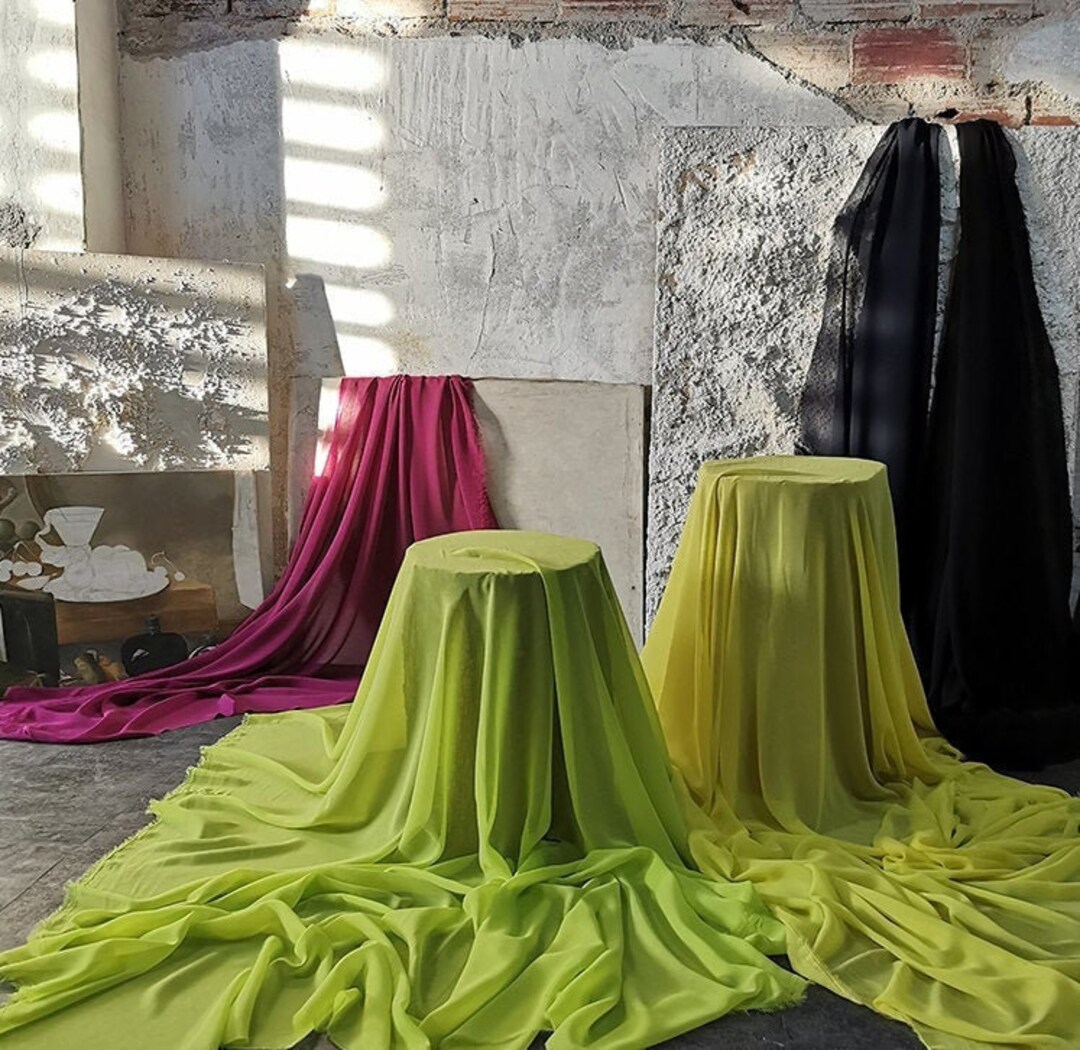 Soft Light and Transparent Chiffon Fabric, 59" Wide 6 Colors Designer ...