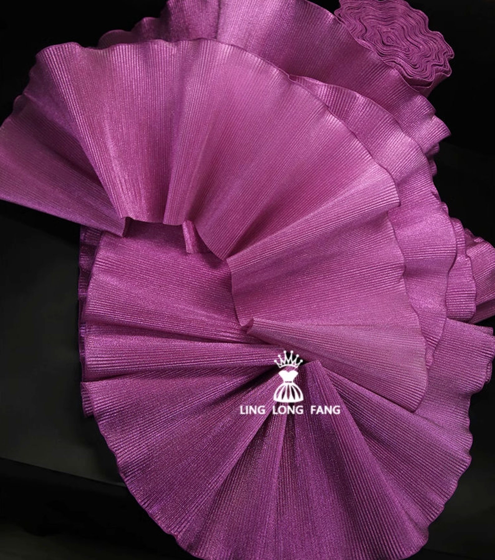Metallic Luster Organza Lace: 3D Ruffle Designer Fabric, 27cm Wide - Etsy