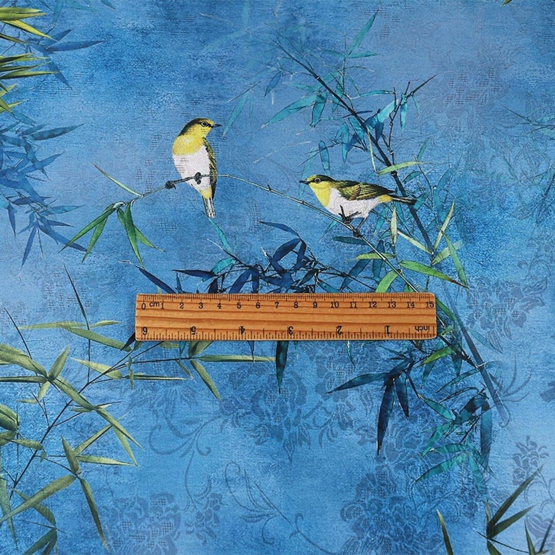 Bird & Tree Print Tea Silk Satin Fabric - 59"w Sewing Material - Etsy