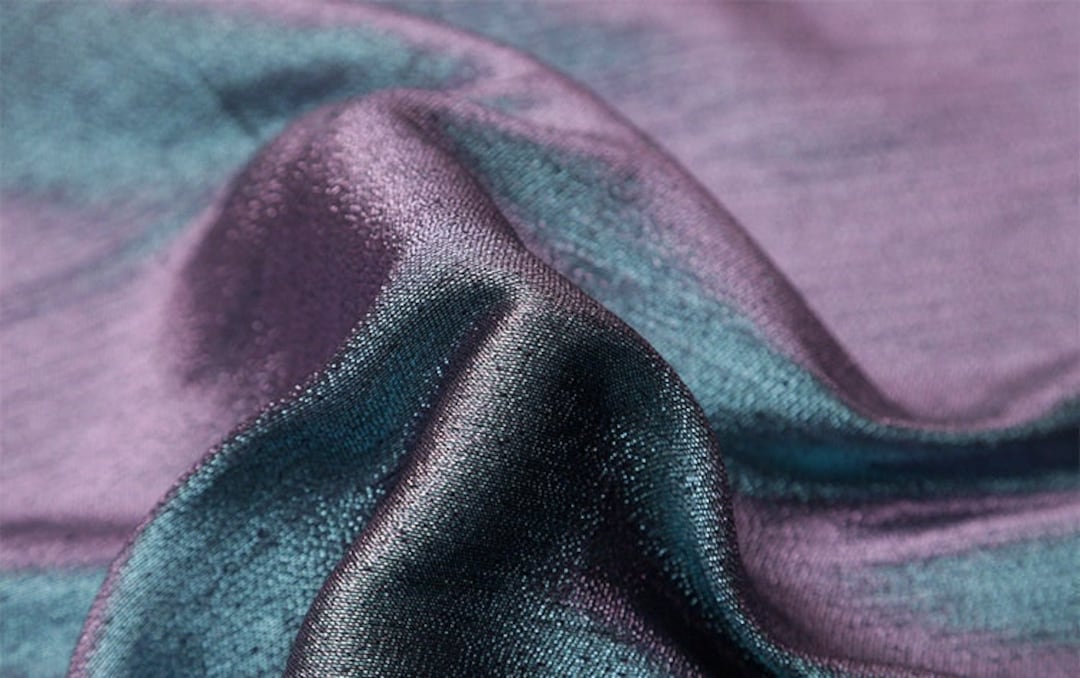 57"w Two Tones Flash Aurora Mirage Fabric, Luxury Designer DIY Sewing ...