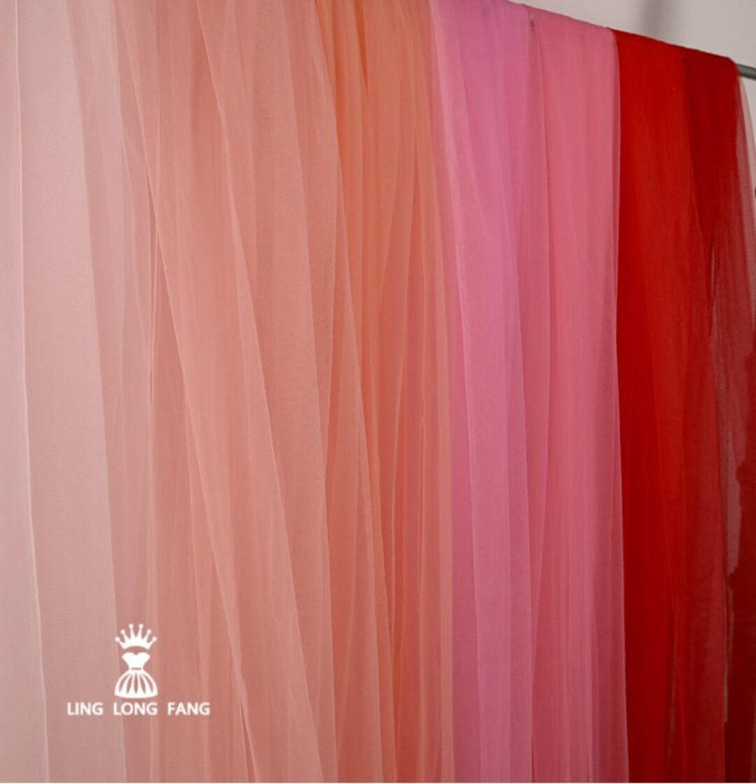 Red Tone Mesh Fabric – Sheer Gauze for Stage Backdrops, Wedding ...