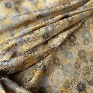 59"w Song Brocade Chinese Wishful Sun Flower Silk Brocade, Emperor ...