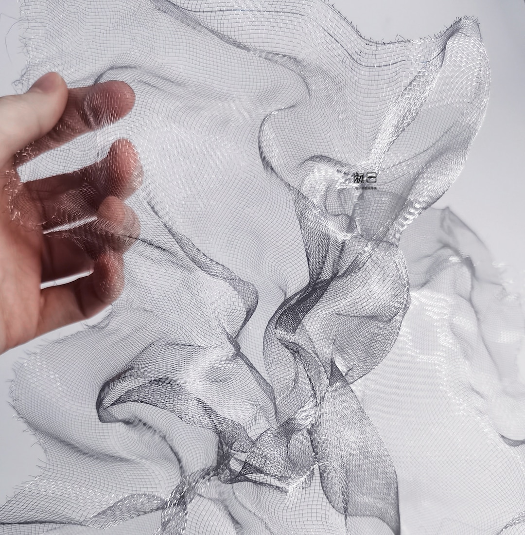 39"w Cloud and Smoke Into Rain Wire Mesh Fabric, Creative Modeling ...