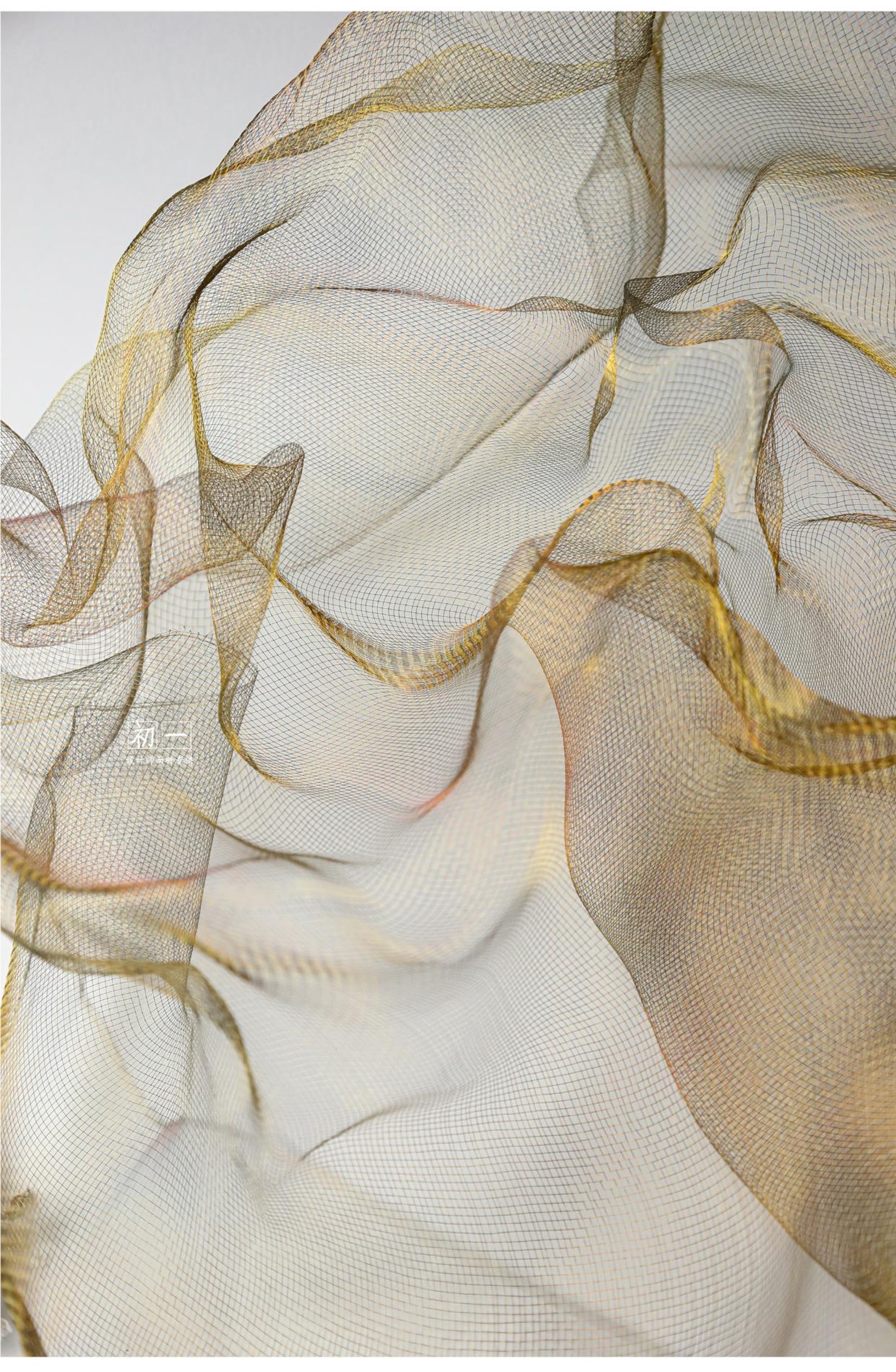 39"w Cloud and Smoke Into Rain Wire Mesh Fabric, Creative Modeling ...