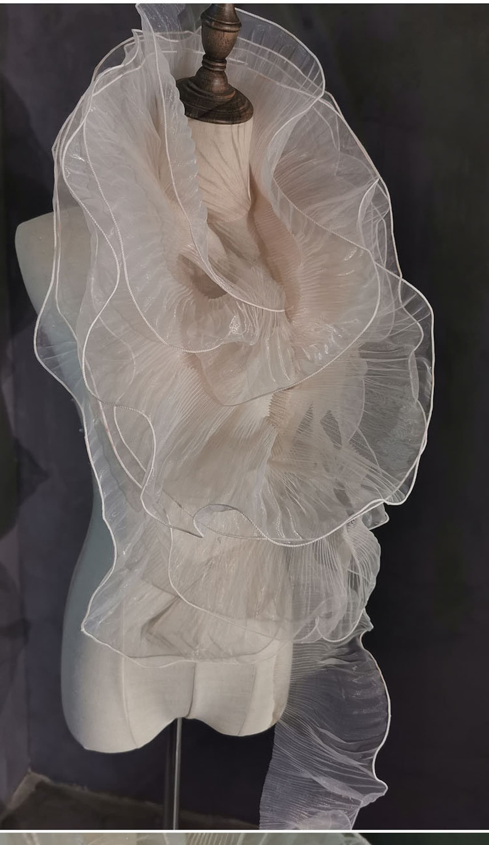 Sheer Pleated Ruffle 13cm Wide 3D Folds Ruffle Organza - Etsy