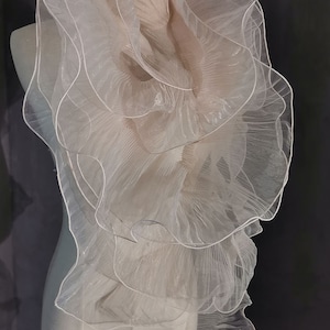 Sheer Pleated Ruffle, 13cm Wide 3D Folds Ruffle Organza, Designer ...