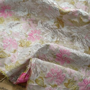 Vintage Gold Thread Woven Jacquard, 3D Gold Shimmering Embossed Fabric ...