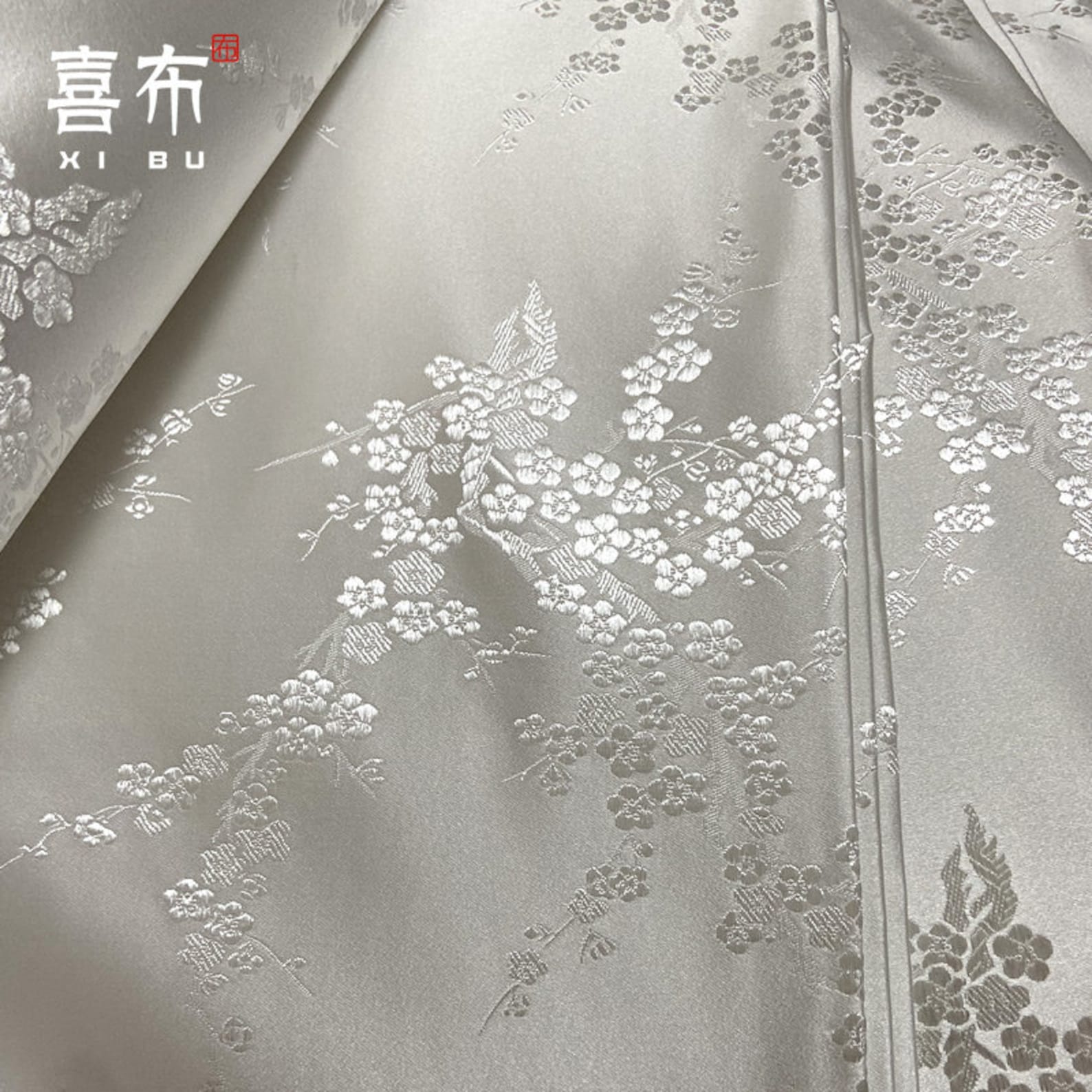 White Metallic Silk Brocade Fabric: Traditional Upholstery Sewing ...