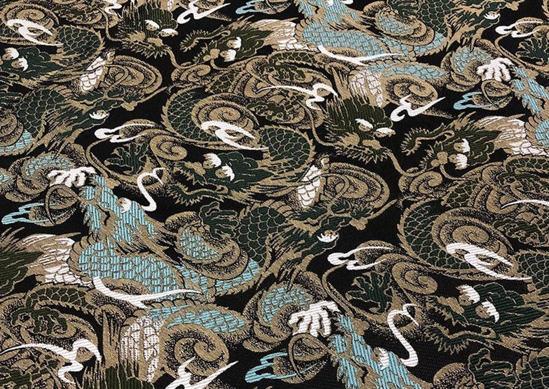 Dragon Jacquard Brocade Fabric: 57"w Silk Blend Damask - Etsy