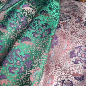 59"w Song Brocade Chinese Wishful Sun Flower Silk Brocade, Emperor ...