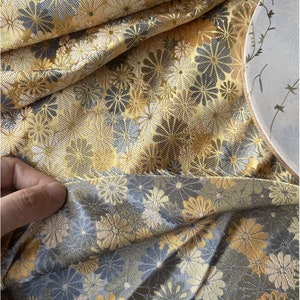 59"w Song Brocade Chinese Wishful Sun Flower Silk Brocade, Emperor ...