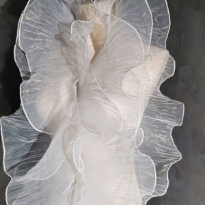 Sheer Pleated Ruffle, 13cm Wide 3D Folds Ruffle Organza, Designer ...