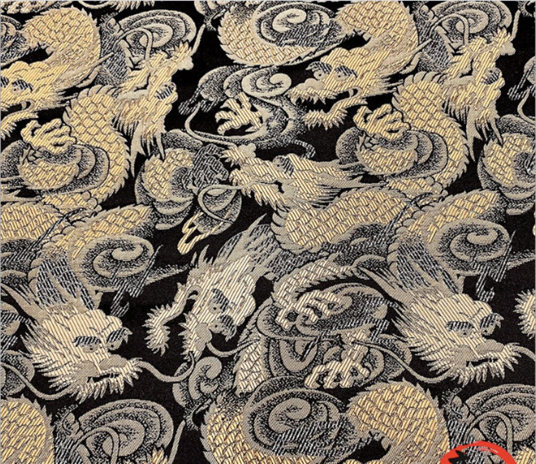 Dragon Kinran Brocade Fabric: Japanese Jacquard Satin (by the Meter) - Etsy