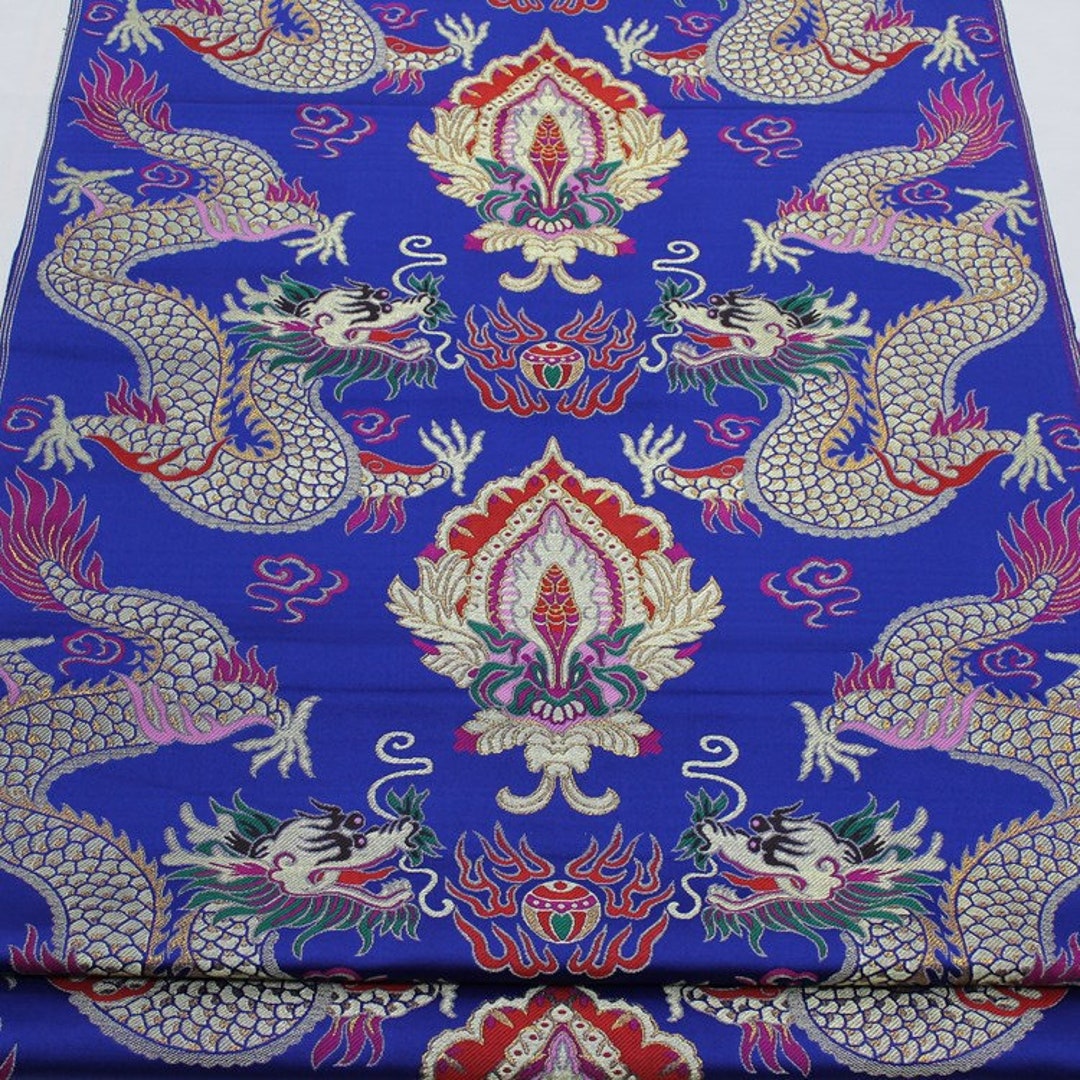 Blue Dragon Brocade Fabric: Chinese Robe Cheongsam Material (29"w) - Etsy