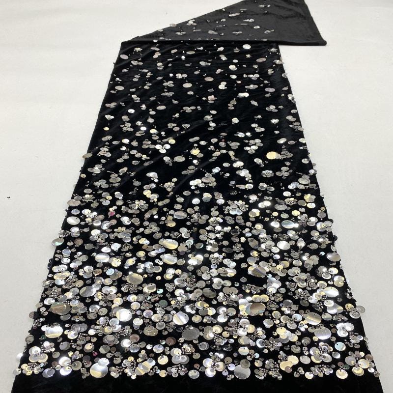 Beaded Velvet Fabric - Etsy