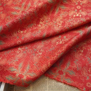 China Red Fabric, 6 Patterns, 59"w Jacquard Fabric, Wedding Robe ...