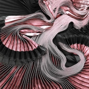 Metallic Pleated Fabric, Hard Yarn Fabric, 59"wide, Designer Fabric ...