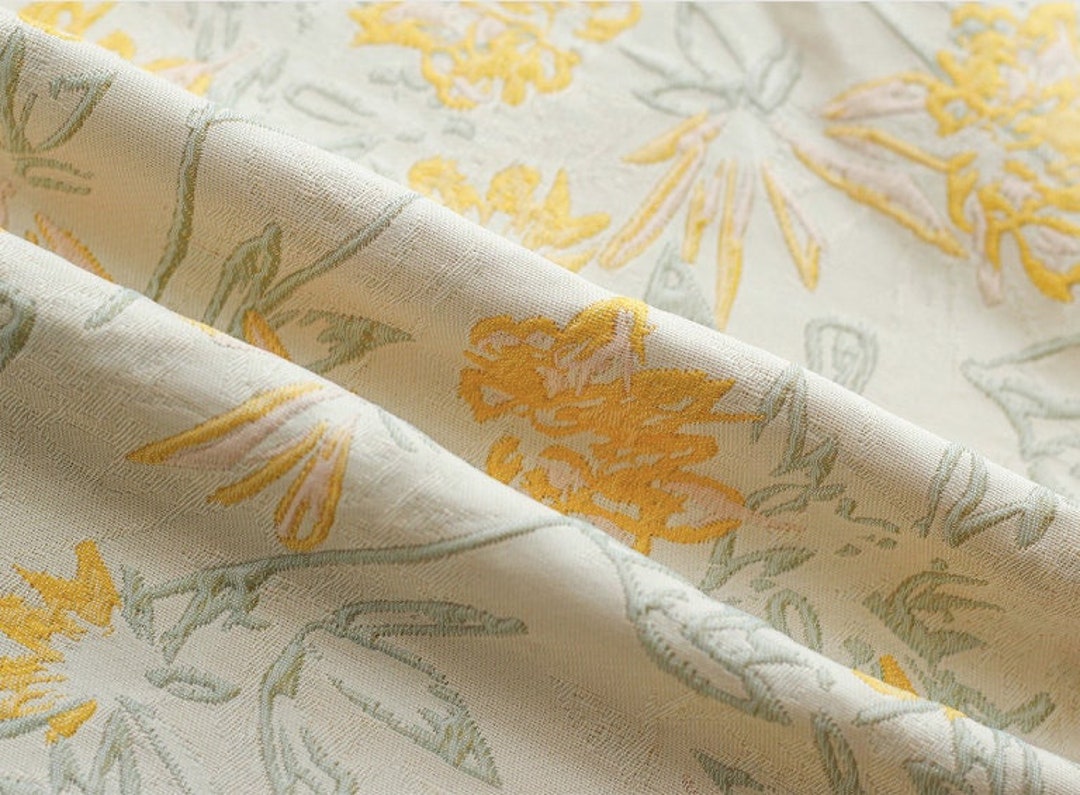 Jacquard Embossed Textured Fabric, 3D Vintage Retro Designer Fabric ...