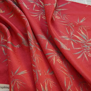 China Red Fabric, 6 Patterns, 59"w Jacquard Fabric, Wedding Robe ...
