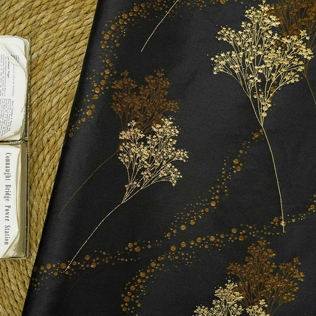 Gold Thread Jacquard Fabric: Retro Wheat Ears Design, 59"w - Etsy