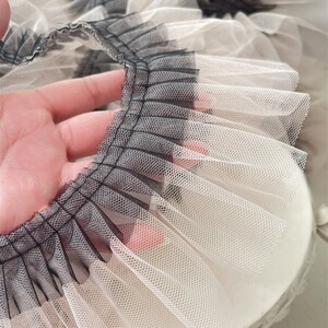 Sheer Pleated Ruffle, 3.5" W 3D Folds Ruffle Mesh Fabric, Designer ...