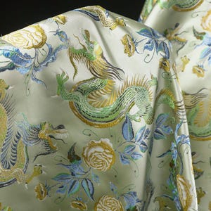 Filled With Dragons Jacquard Fabric, Designer Fabric, Prom Dress, 59"w ...