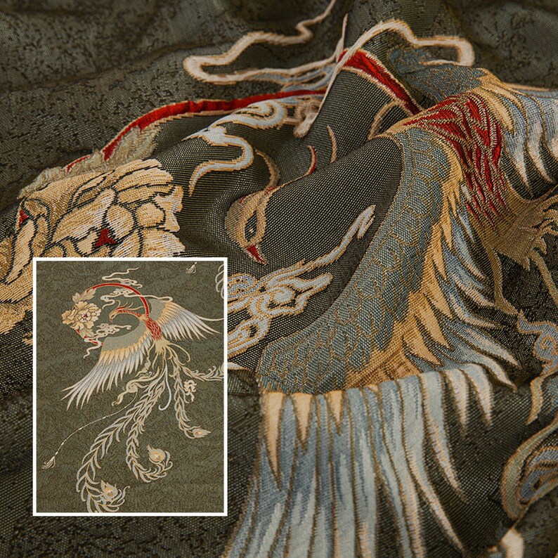 Phoenix Jacquard Fabric: 3D Upholstery, Costume & Decor - 57"w - Etsy