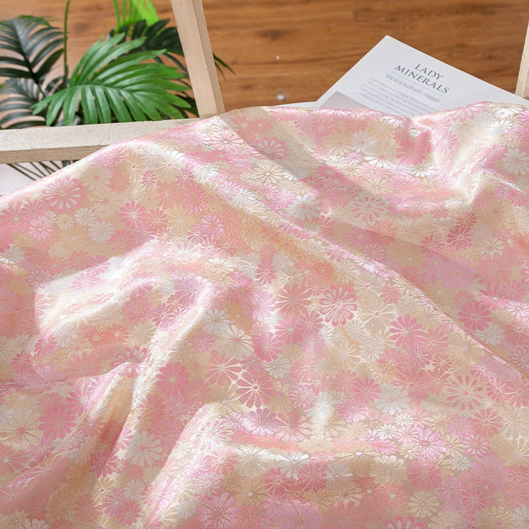 Japanese Nishijin Ori Fabric, Turtle Pattern Jacquard Traditional ...