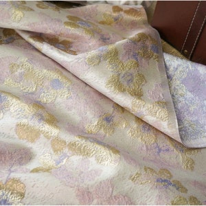 57"w Metallic Jacquard Fabric, French Bronzing Gold Thread Fabric ...