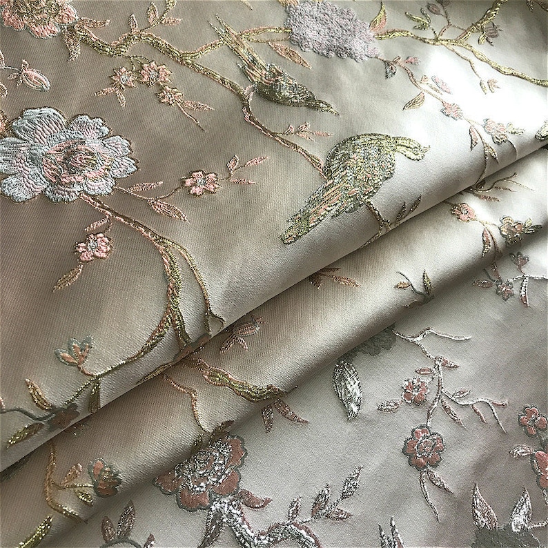 Tessuto di broccato metallico 59 W Tessuto damascato - Etsy Italia