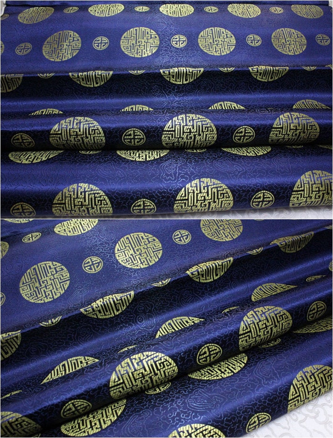 6 Colors 35"w Chinese Fu Symbol Satin Brocade Floral Brocade Jacquard ...