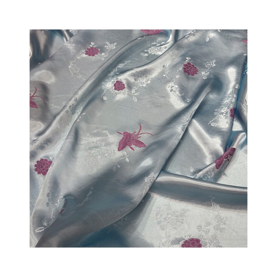 5 Colors Two Sides Jacquard Rayon Damask Fabric, 59“wide Rose Pattern ...