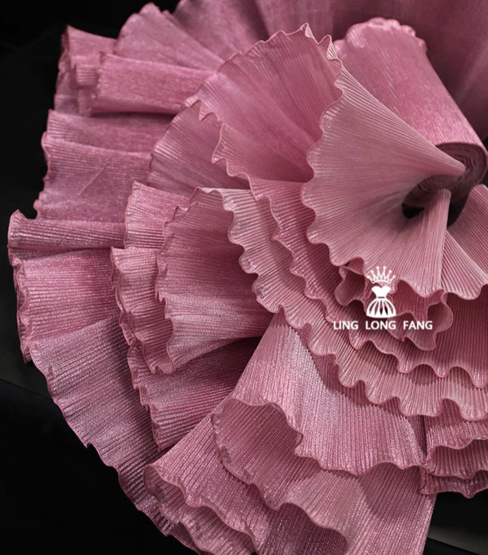 Metallic Luster Organza Lace: 3D Ruffle Designer Fabric, 27cm Wide - Etsy