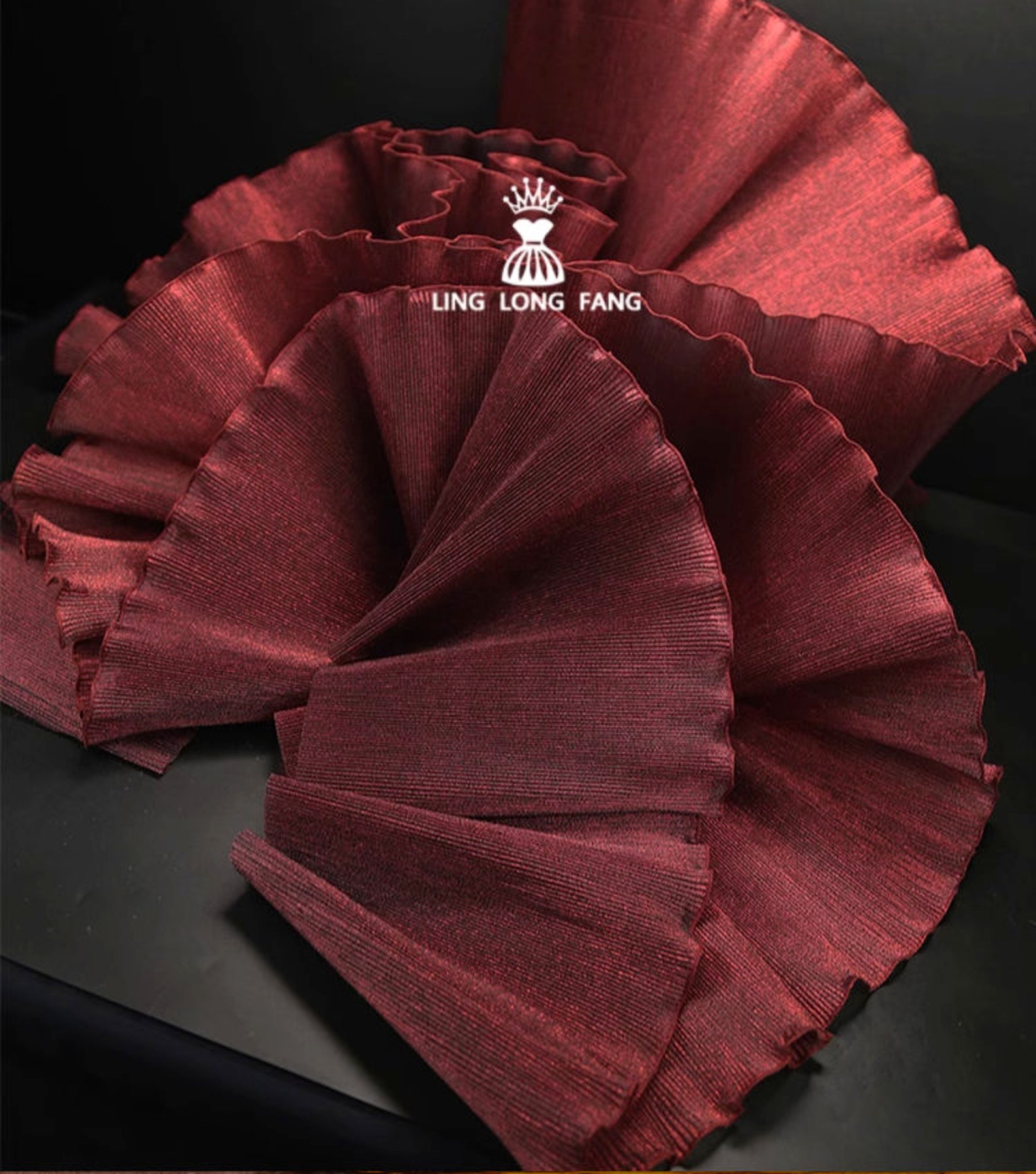 Metallic Luster Organza Lace: 3D Ruffle Designer Fabric, 27cm Wide - Etsy
