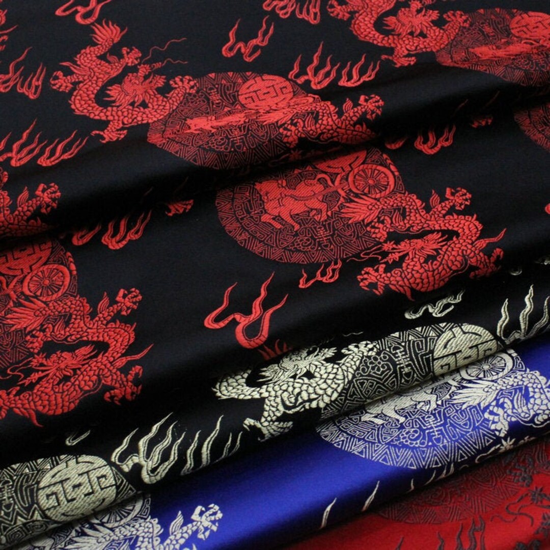 Chinese Dragon Silk Brocade Fabric: 29" Wide, Clothes Accessories - Etsy