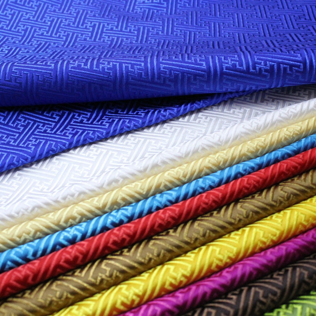 Chinesischer Brokat-Stoff: Fret-Muster Seiden-Rayon-Mischung (70 cm ...