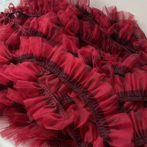 Sheer Pleated Ruffle, 3.5" W 3D Folds Ruffle Mesh Fabric, Designer ...
