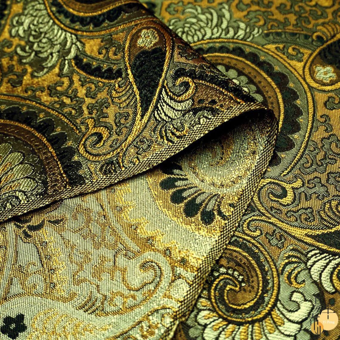 Golden Brown Color Vintage Palace Conch Pipa Flower Damask - Etsy